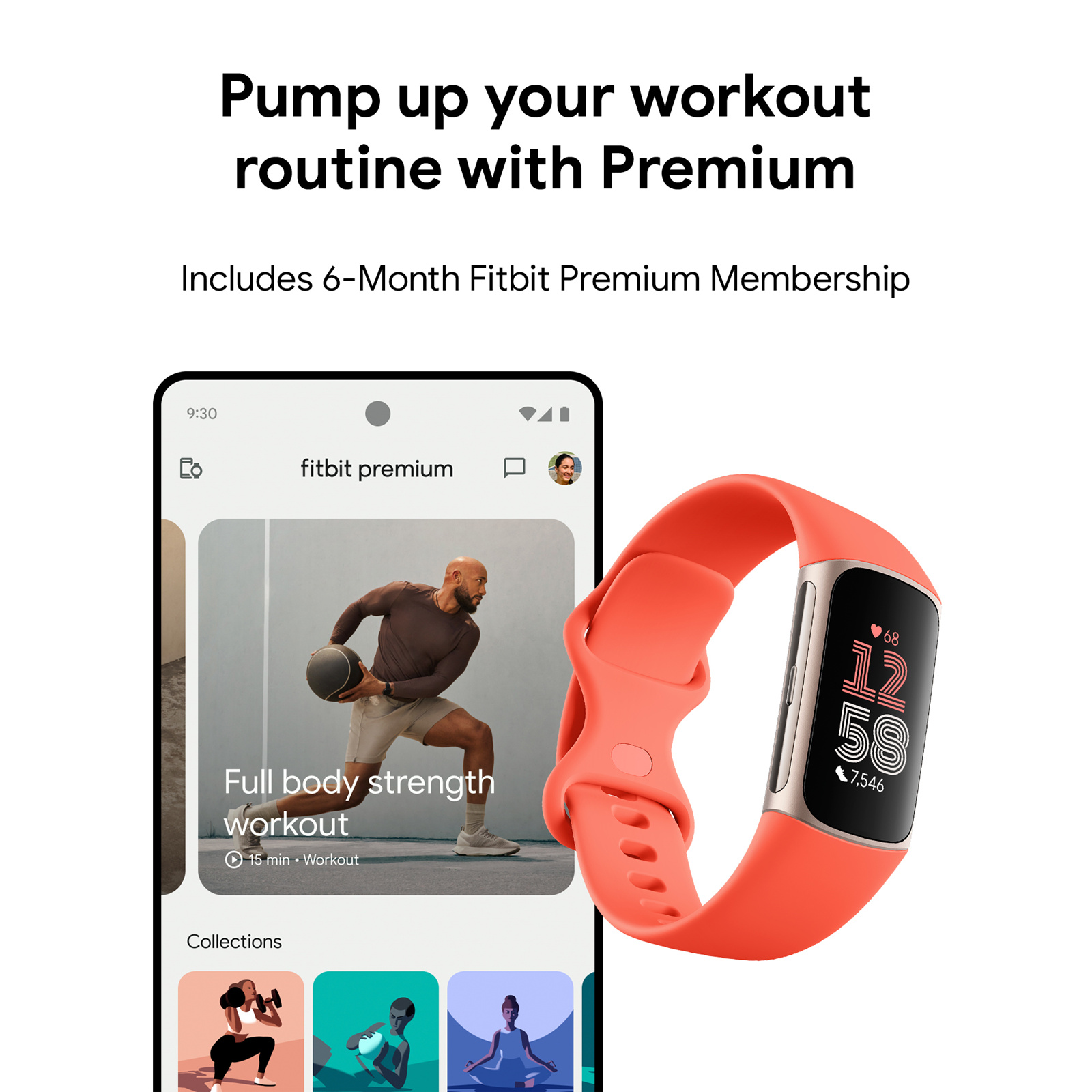 Buy the Fitbit Charge 6 Fitness Tracker - Gold / Coral Google Maps ...