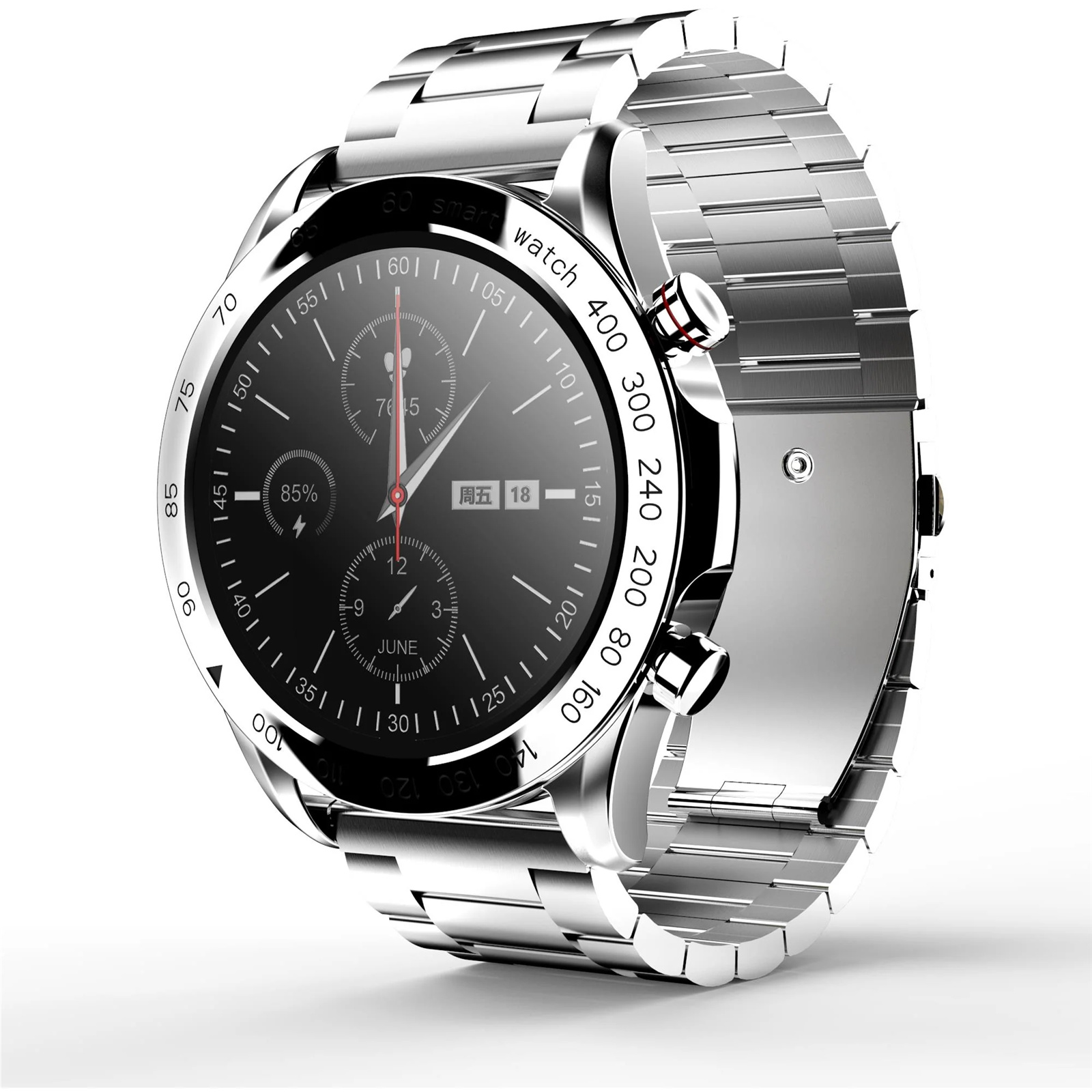 Buy the HiFuture FutureGo Pro Smart Watch - Silver Stainless Steel Body ...